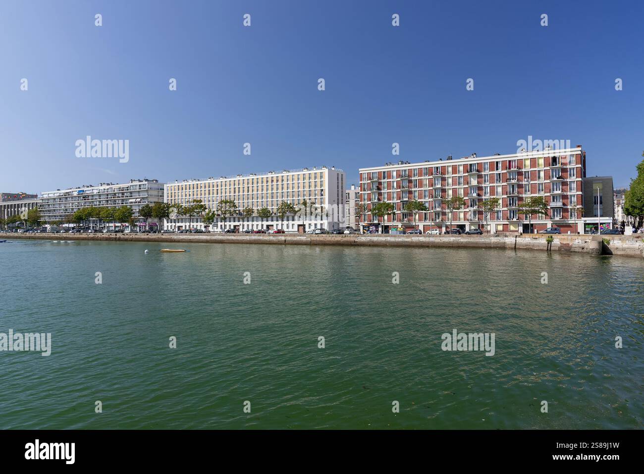 Le Havre - View of buildings, built in the 50s along the Bassin du ...