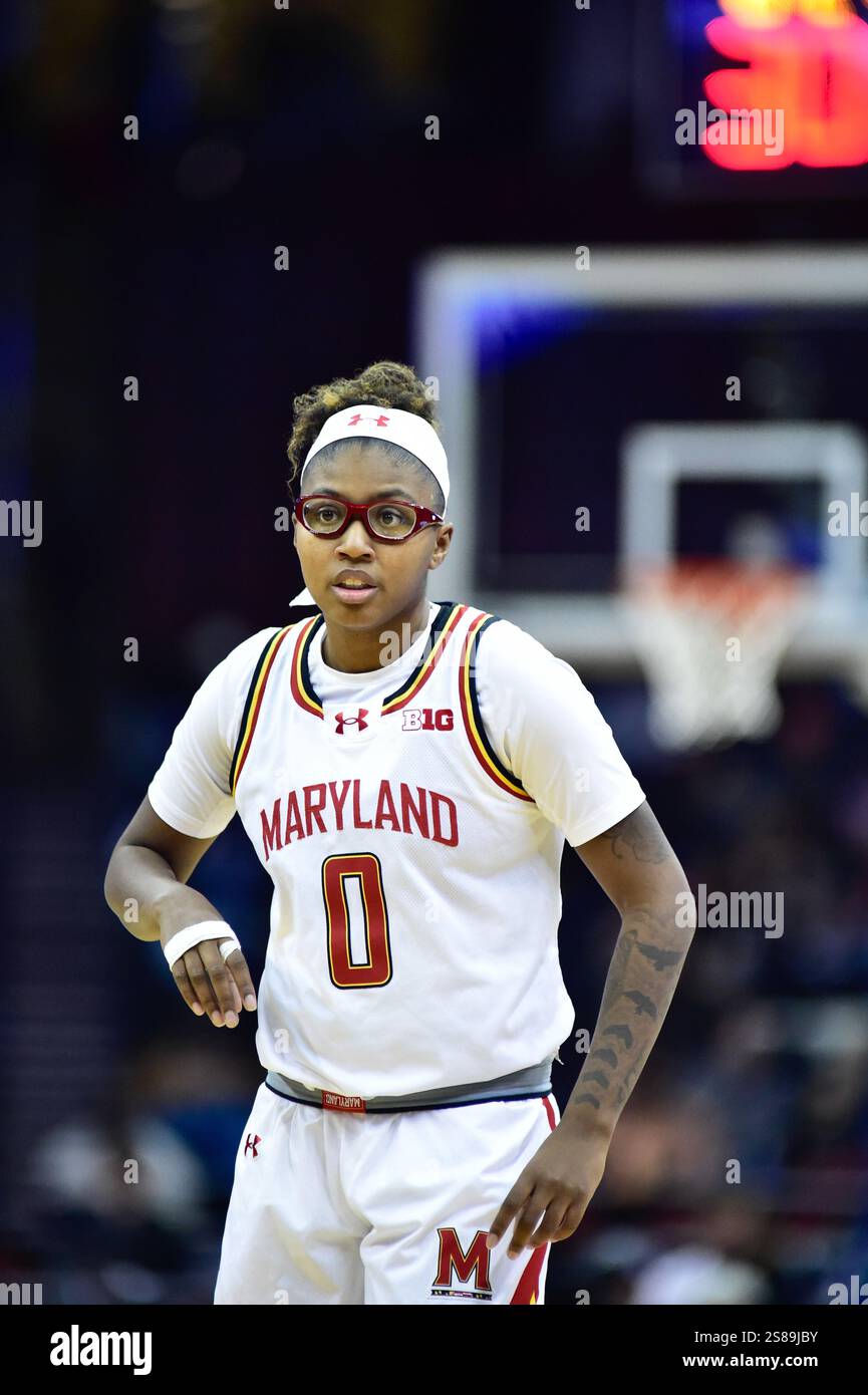Newark, USA. 20th Jan, 2025. Shyanne Sellers (0) of Maryland at ...