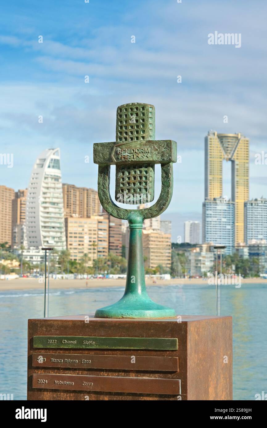 Benidorm, Spain - January 21, 2025: Benidorm Fest sculpture ...