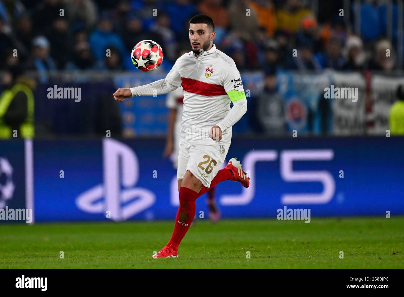 Stuttgart's Deniz Undav controls the ball during a Champions League ...