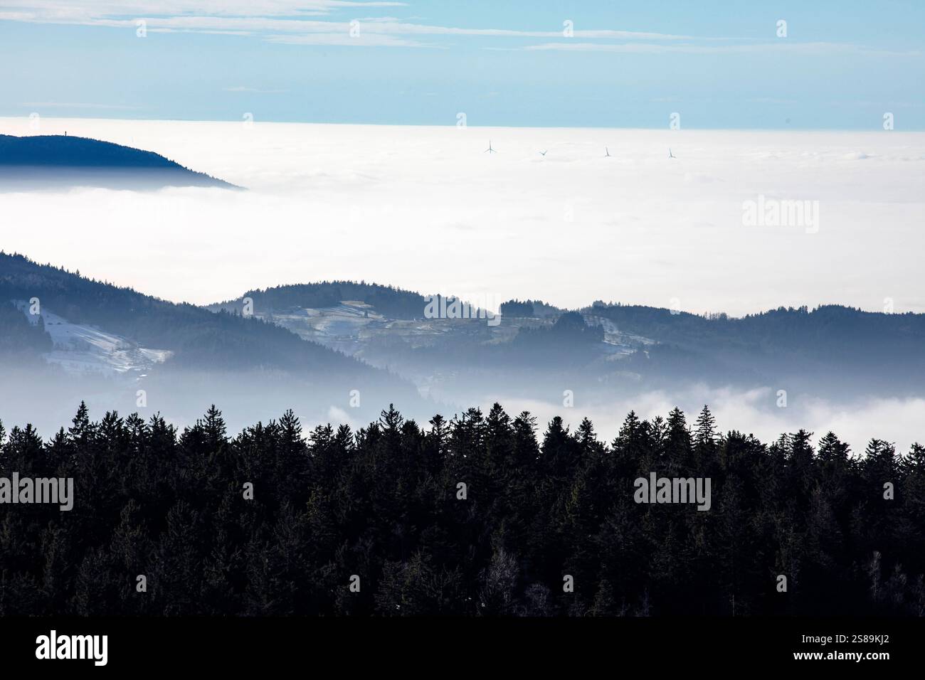 Schwarzwald-Panorama: Blick vom Mummelsee, Bei strahlendem Sonnenschein ...