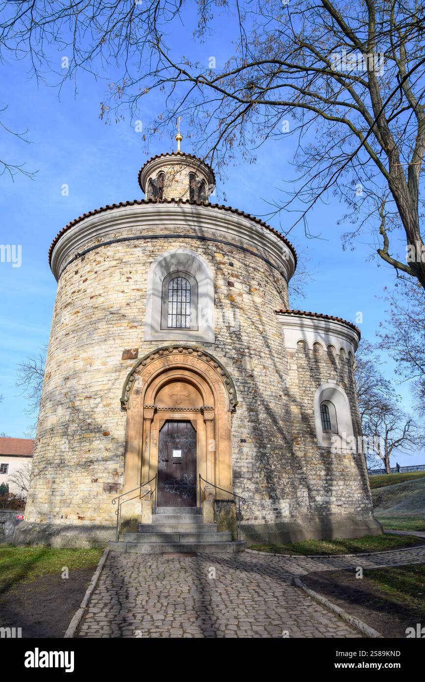 The Rotunda of St Martin in Vysehrad historic fort in Prague, capital ...