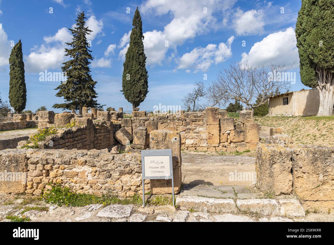 Bizerte, Tunisia. Ruins of a Roman house at the Utica Archaeological ...
