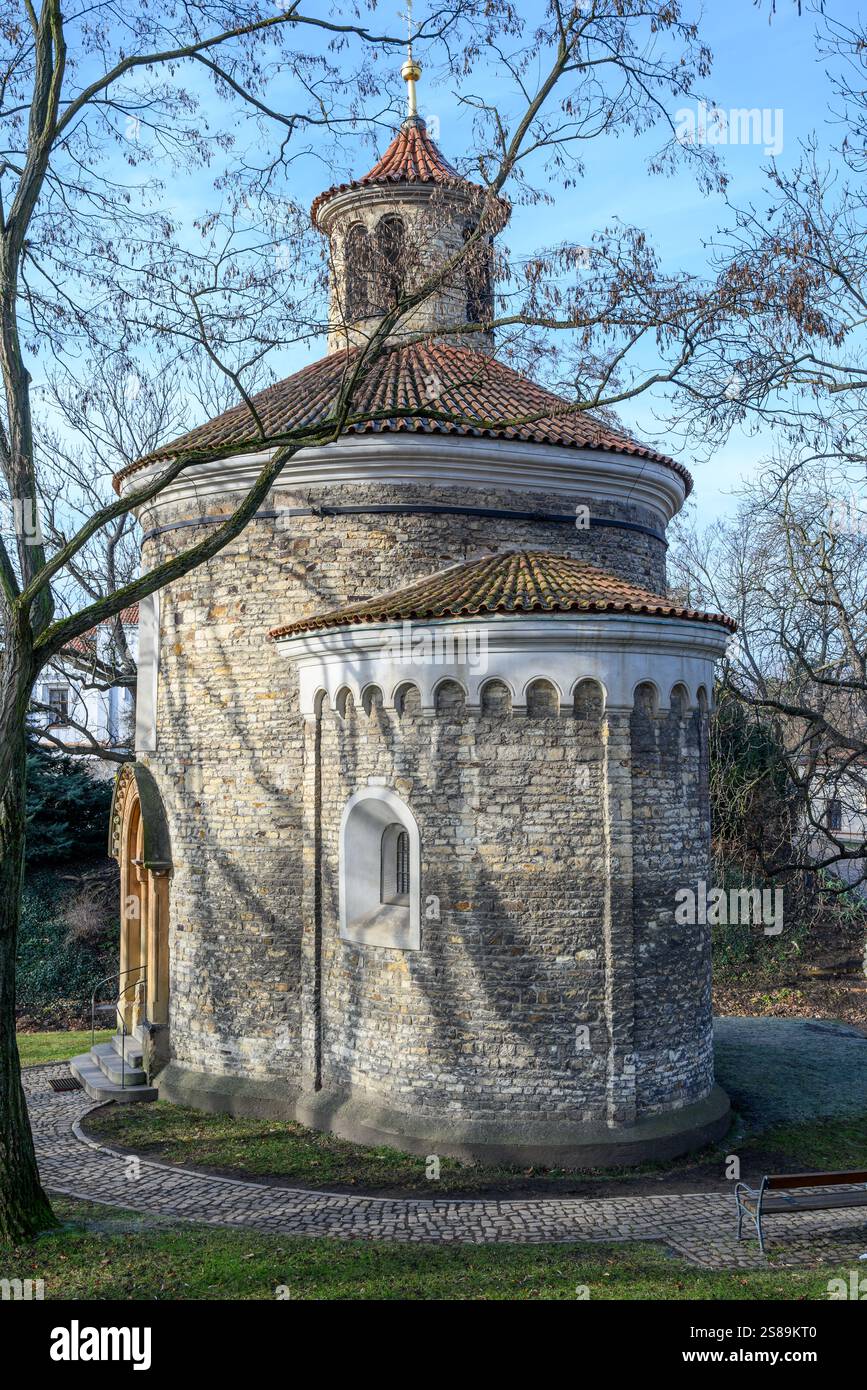 The Rotunda of St Martin in Vysehrad historic fort in Prague, capital ...