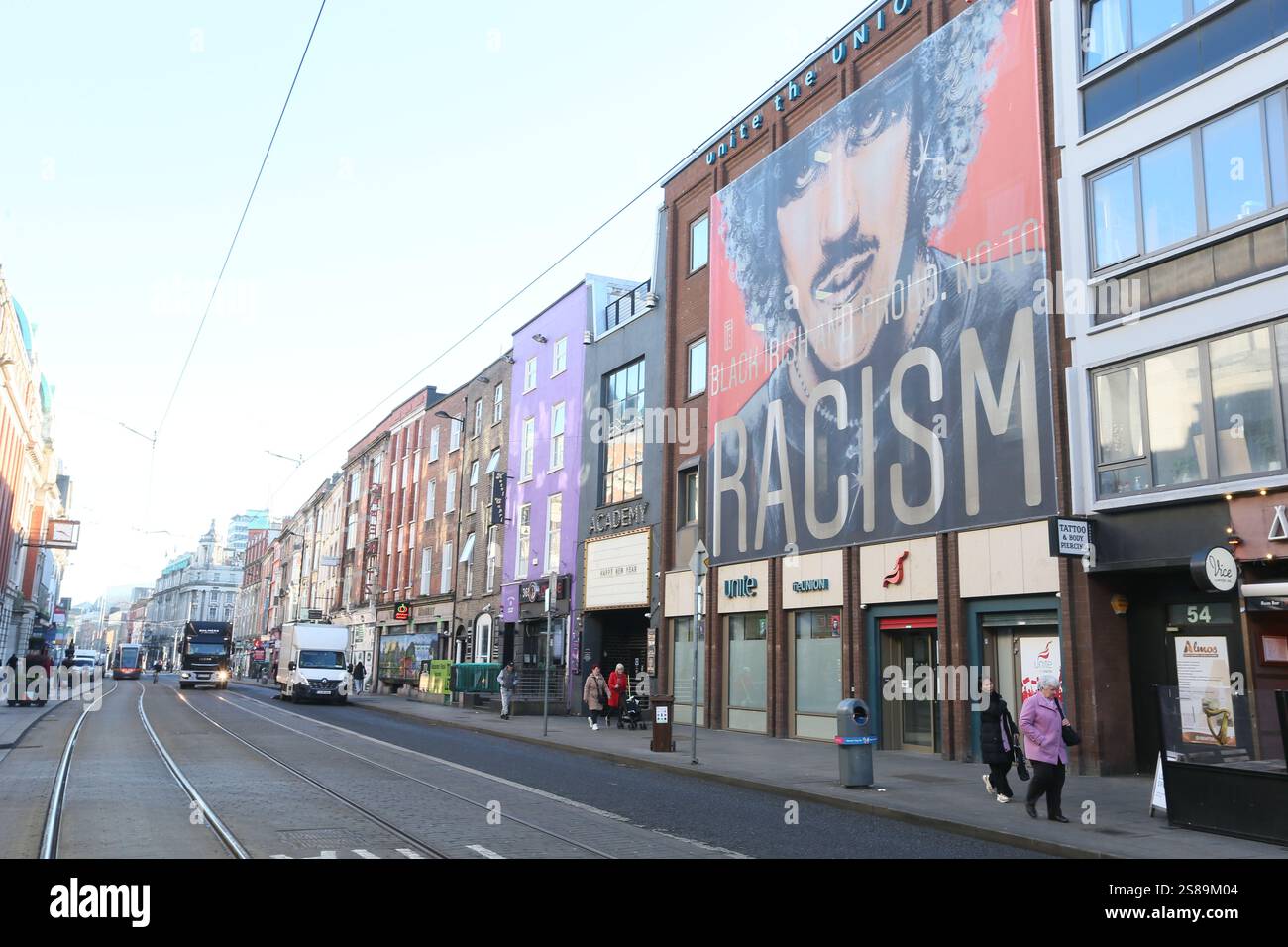 Dublin, Ireland - 15th January 2025 - A large anti-racism poster ...