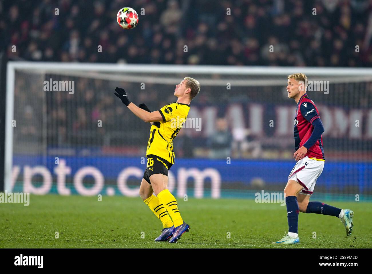 Bologna, Italy. 21st Jan, 2025. Borussia Dortmundâ??s Julian Ryerson ...