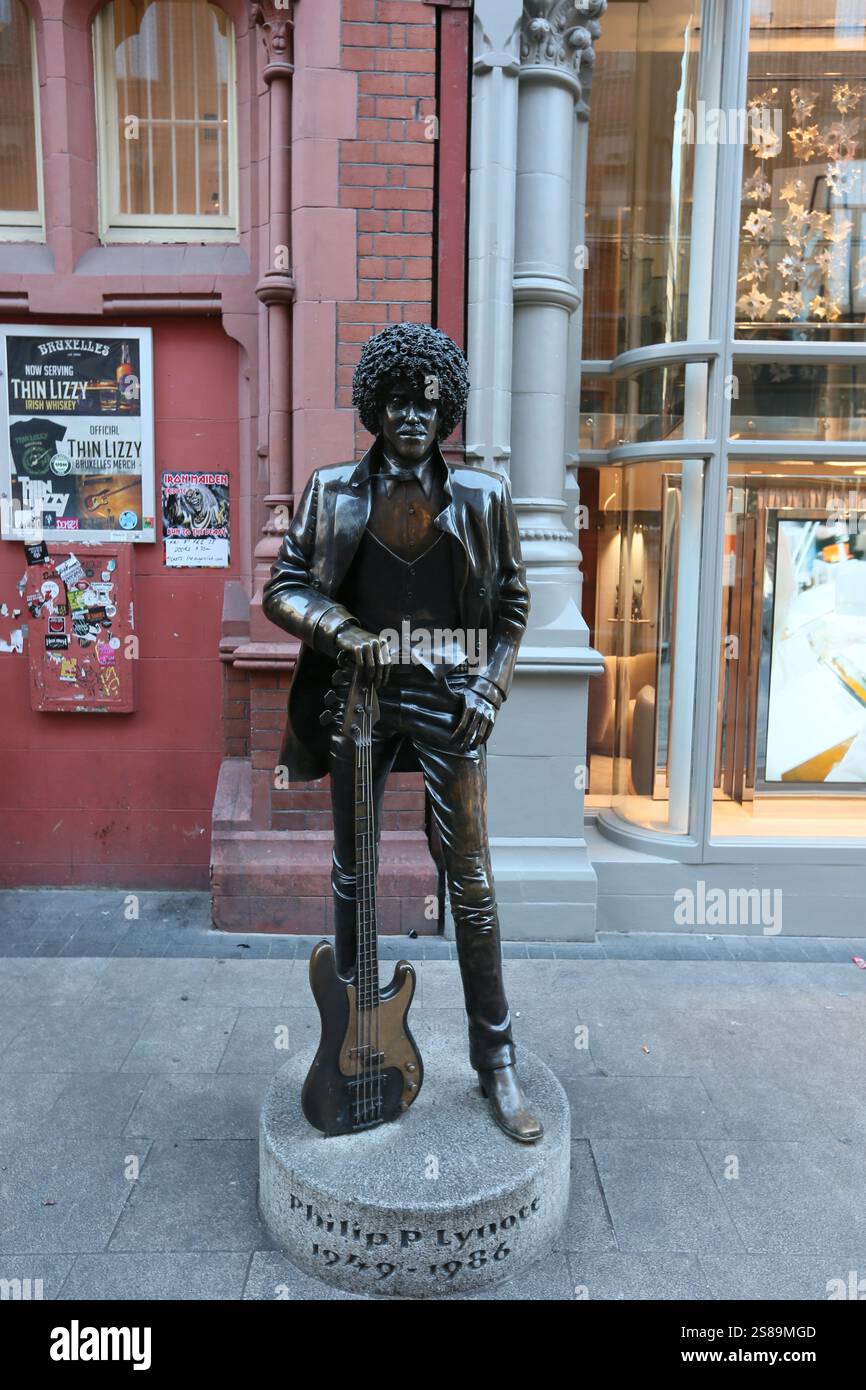 Dublin, Ireland - 15th January 2025 - A view of the Phil Lynott statue ...