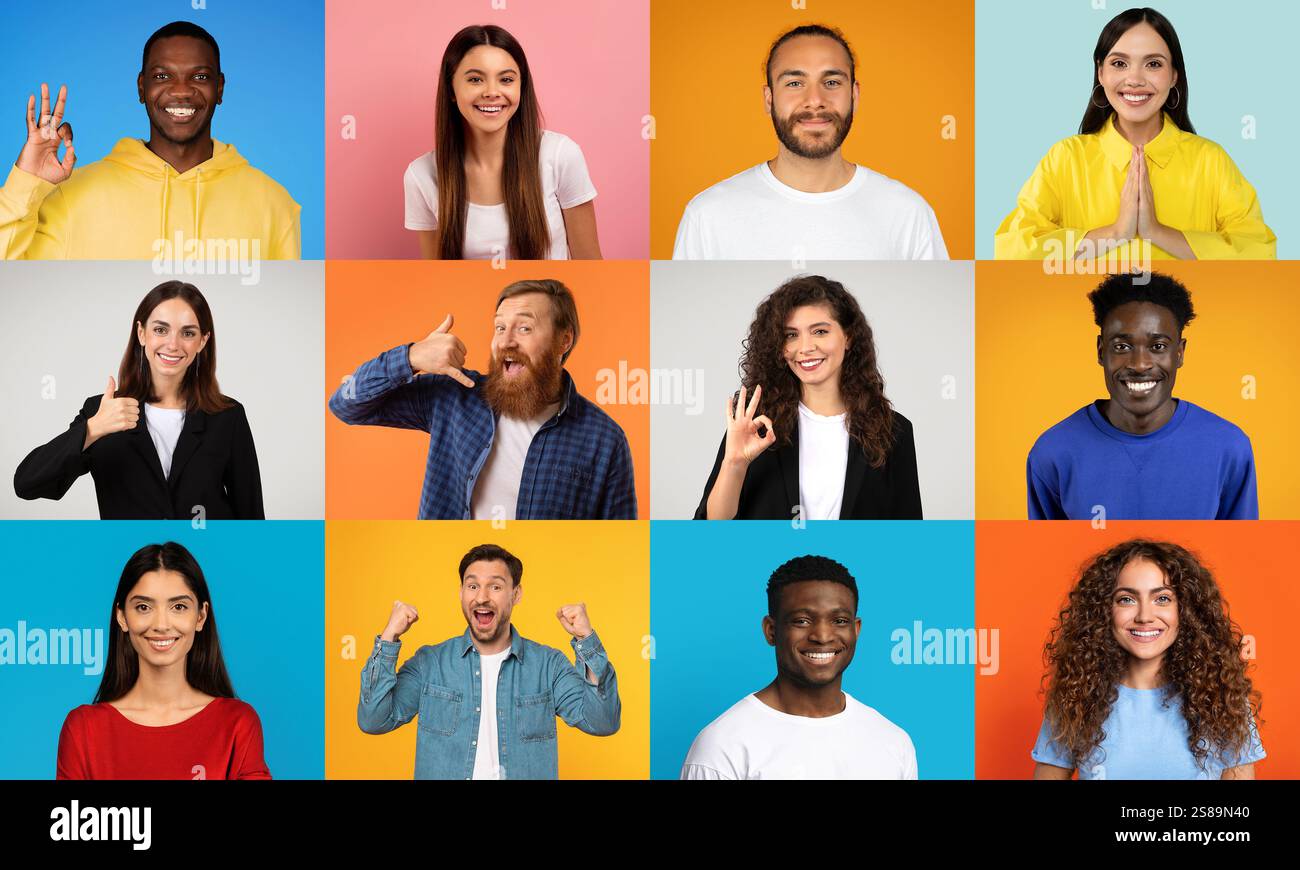 Diverse group of happy people celebrating joy and positivity in a ...