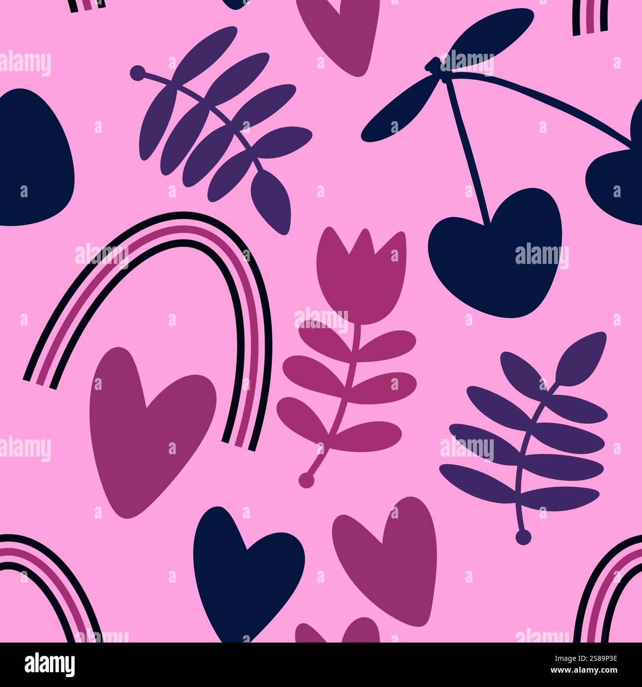 Valentine love hearts seamless 14 February pattern for wrapping paper ...