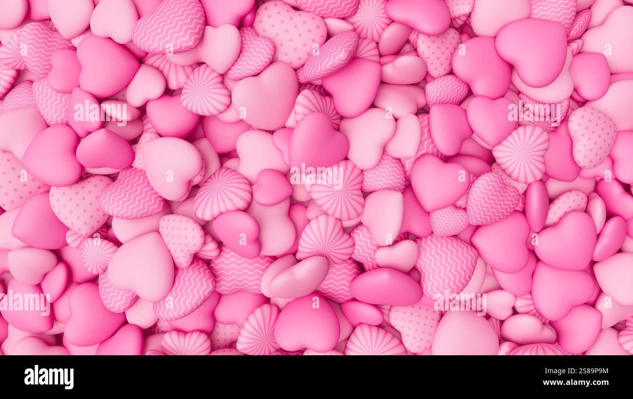 Light pink textured hearts background for Valentine's Day. Pile of ...