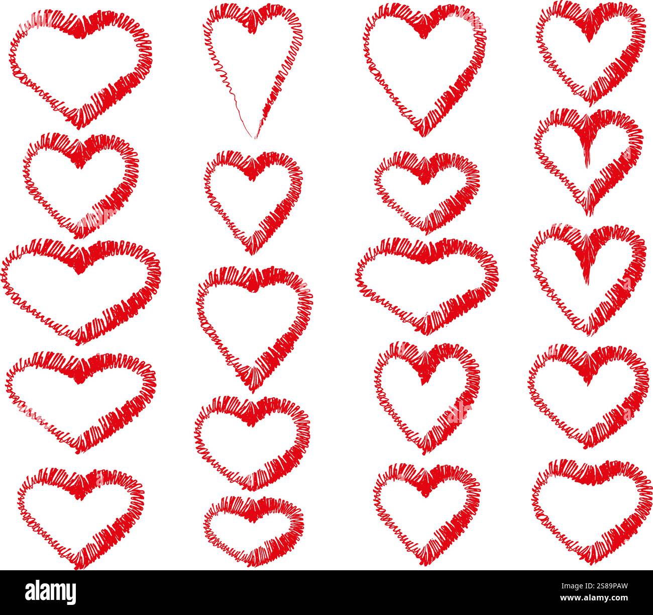 Set of hearts different shape.Valentines day icon collection Stock ...