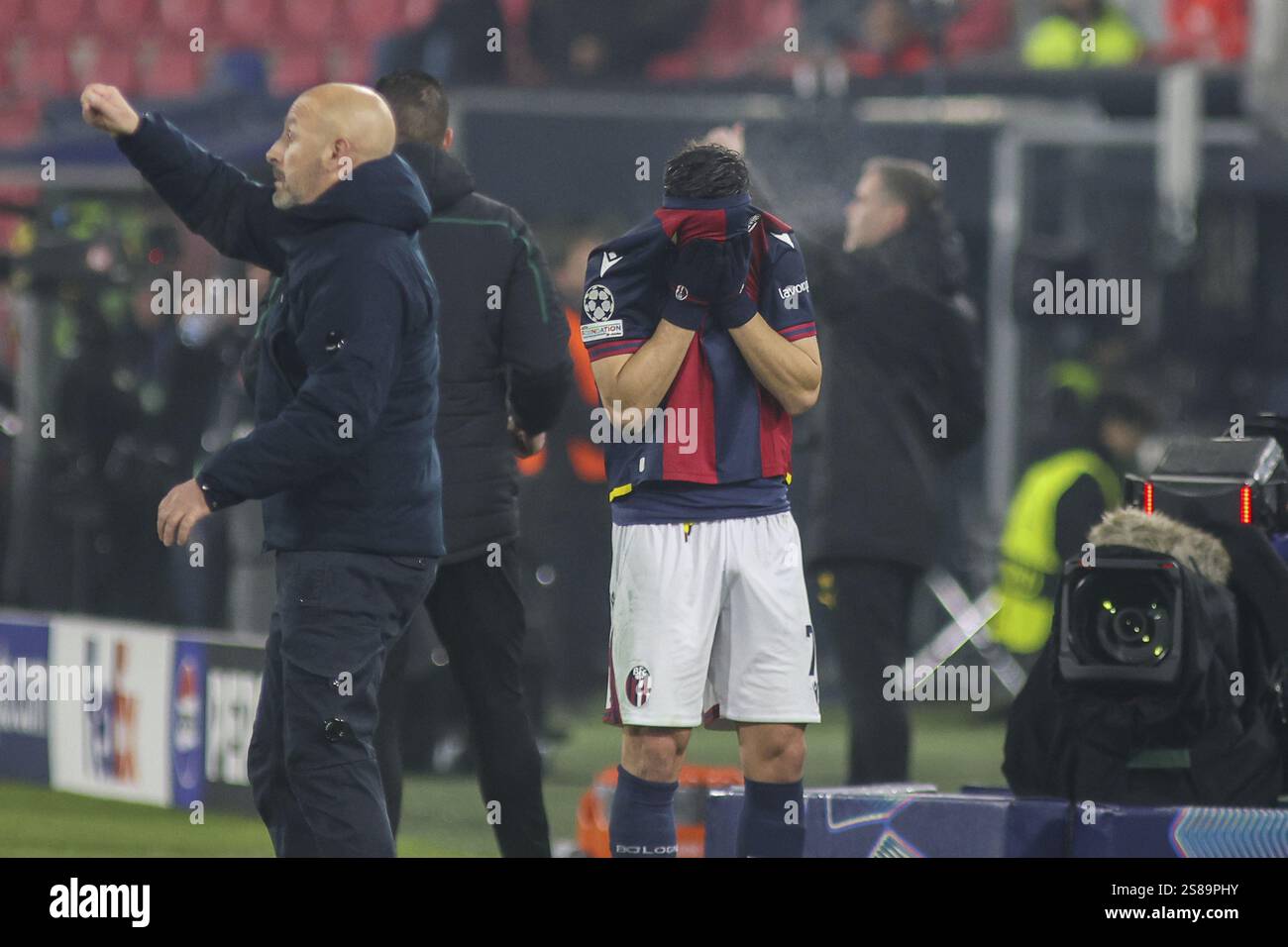 Riccardo Orsolini of Bologna FC. go aut for incident during Bologna BFC ...