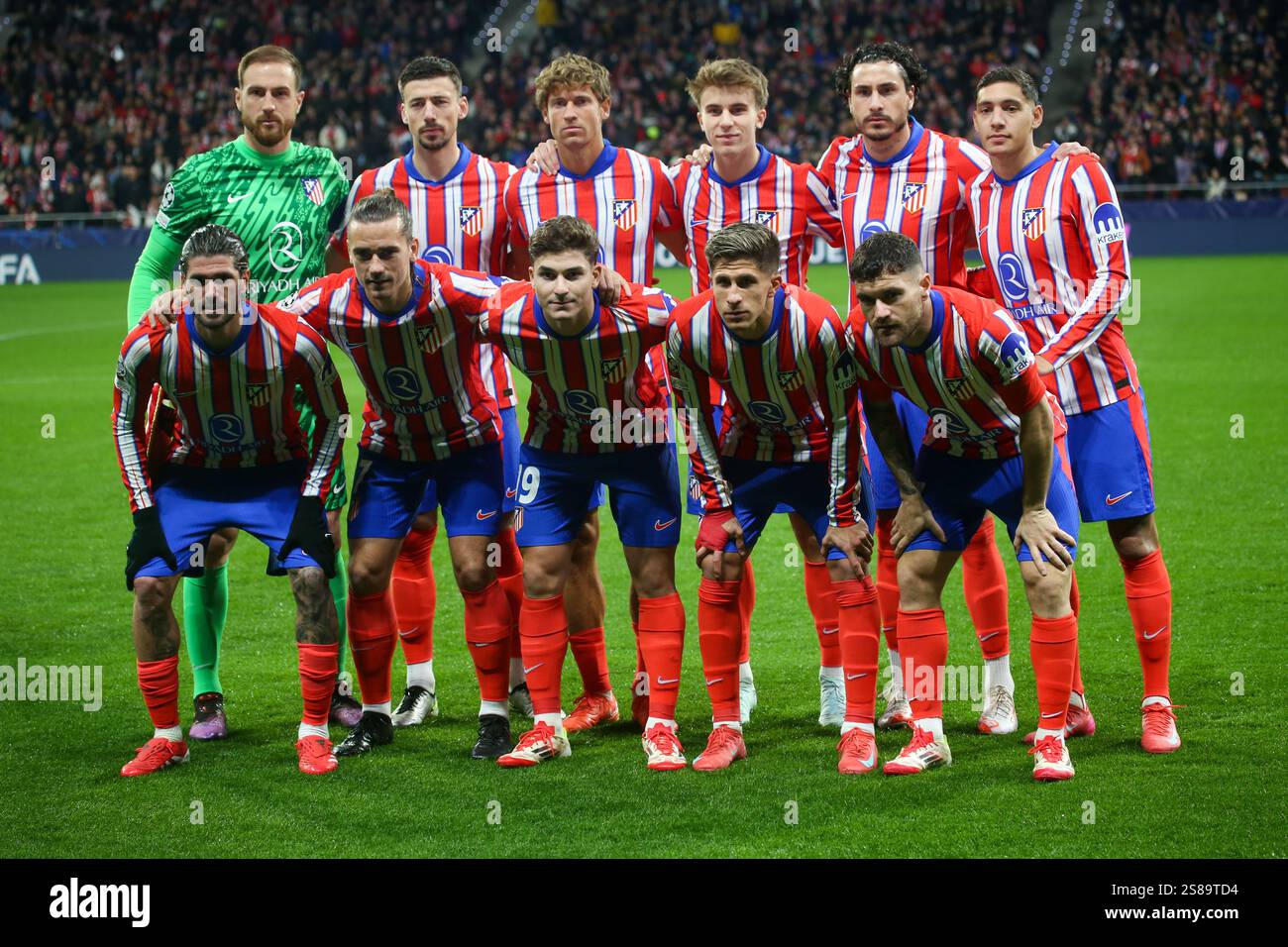 Madrid, Spain, 21th January, 2025: Atletico Madrid's starting XI during ...