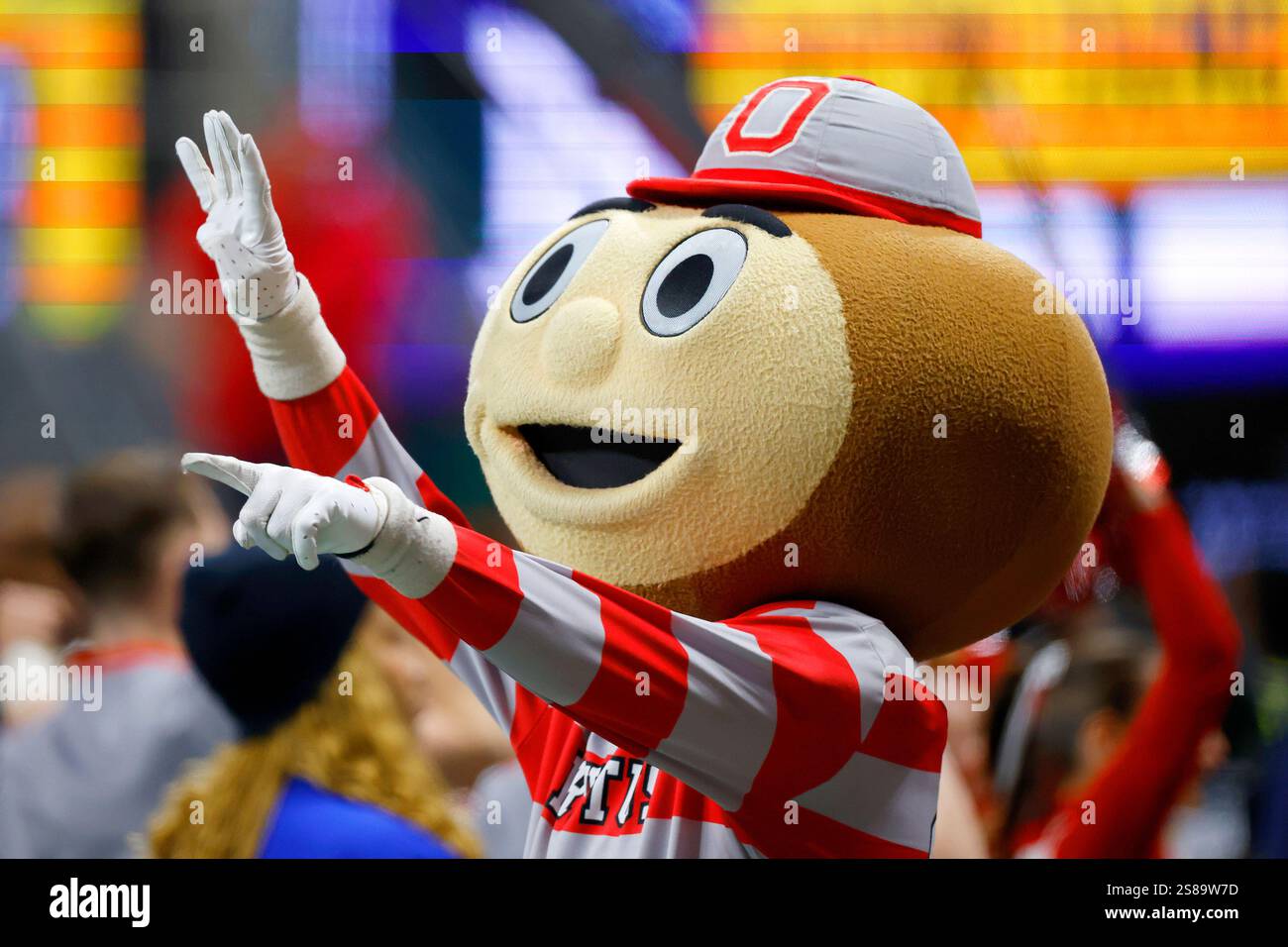 ATLANTA, GA - JANUARY 20: Ohio State Buckeyes mascot, Brutus during the ...