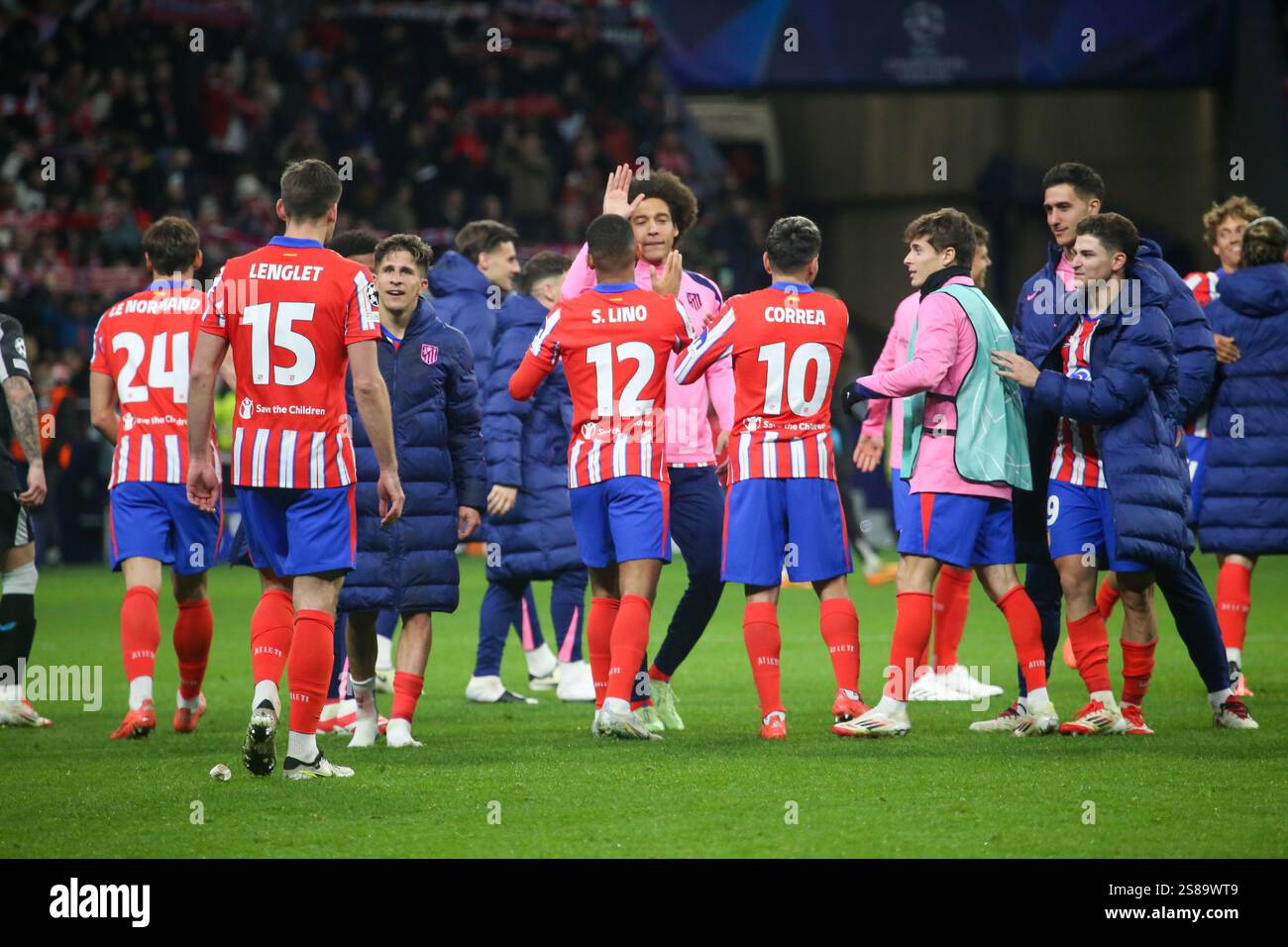 Madrid, Spain, 21th January, 2025: Atletico Madrid players celebrate ...