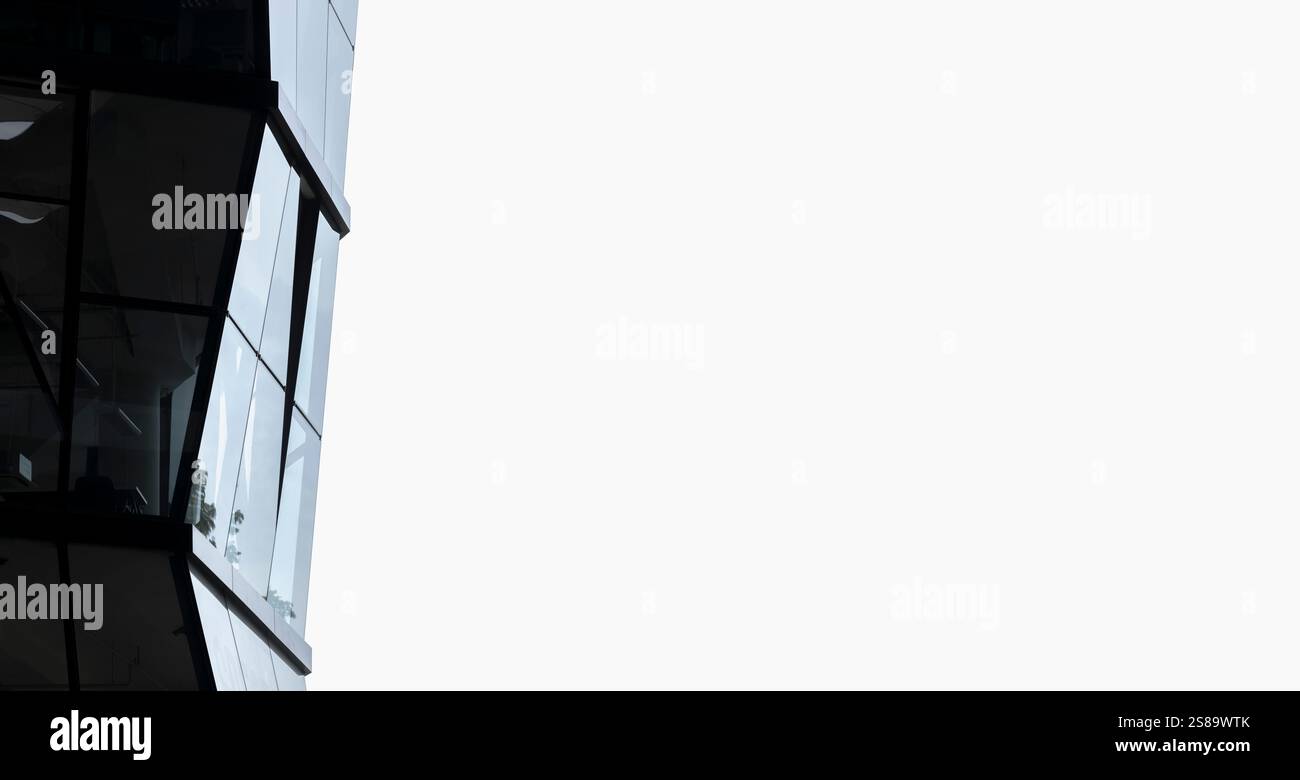 Avant-garde office building, with irregular geometric shapes, with copy ...