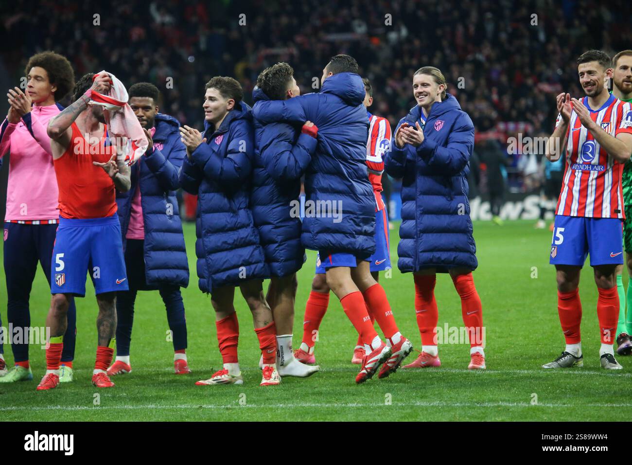Madrid, Spain, 21th January, 2025: Atletico Madrid players celebrate ...