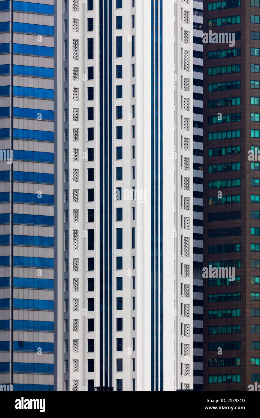 Office skyscrapers, with repeated windows in the form of a pattern ...