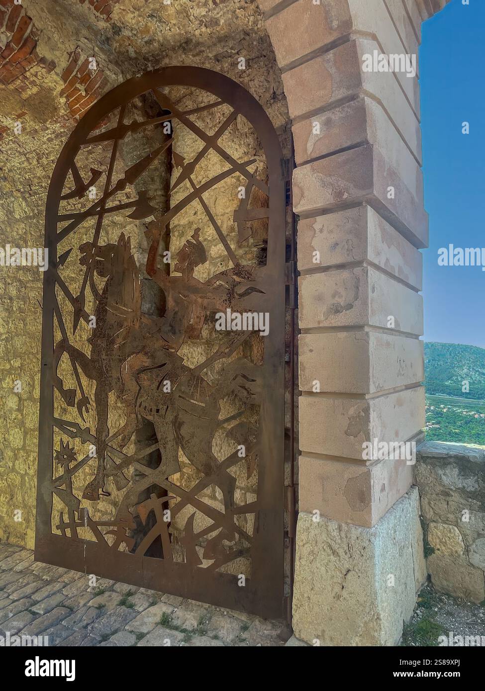 Split, Croatia - July 1, 2024: Klis Fortress, its first entrance gate ...