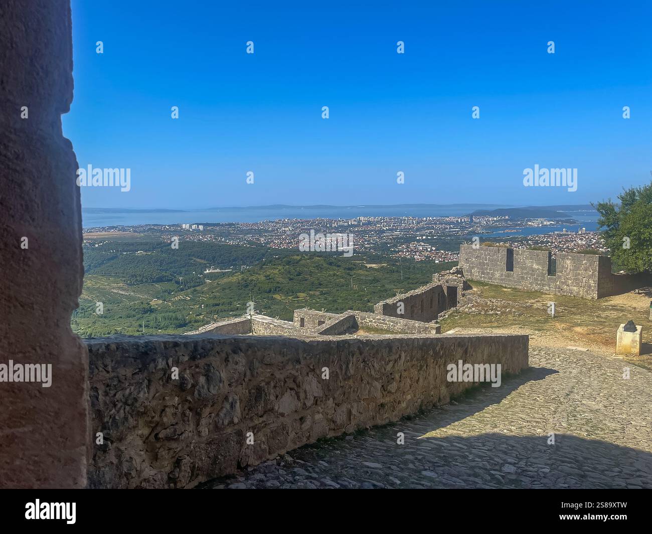 Split, Croatia - July 1, 2024: Split cityscape in wide landscape under ...