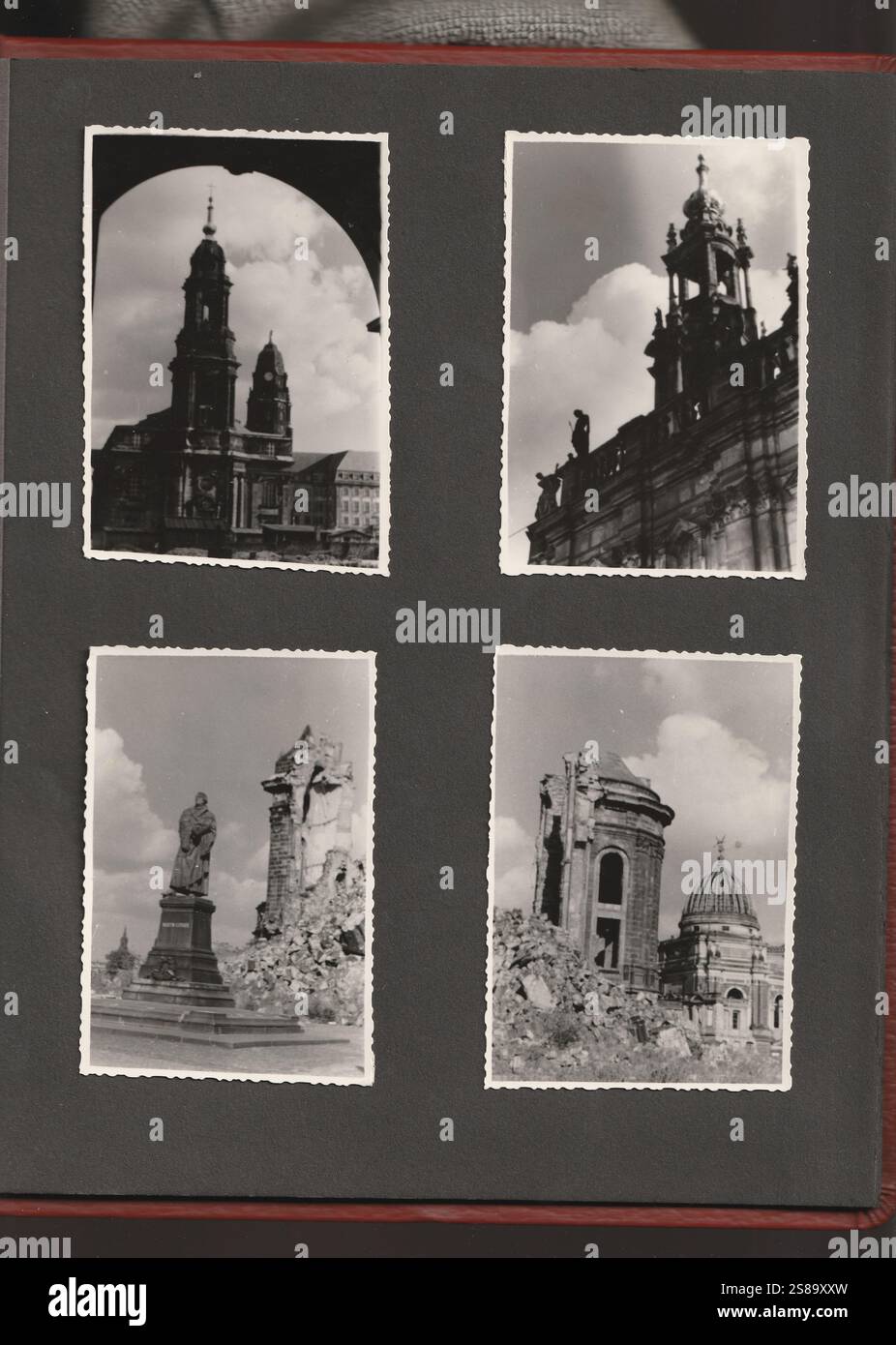 Vintage Photo Album Pages with Historic Views of Berlin and Dresden ...
