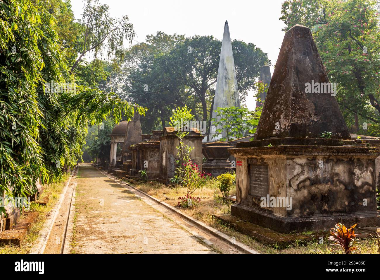 India, Kolkata, Calcutta. South Park Street cemetery. One of earliest ...