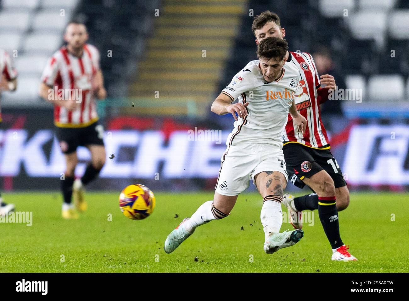 Swansea, UK. 21st Jan, 2025. Gonçalo Franco of Swansea City in action ...
