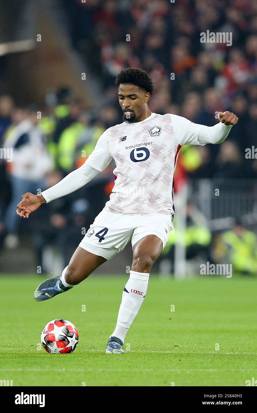 Liverpool, UK. 21st Jan, 2025. Alexsandro of Lille in action. UEFA ...