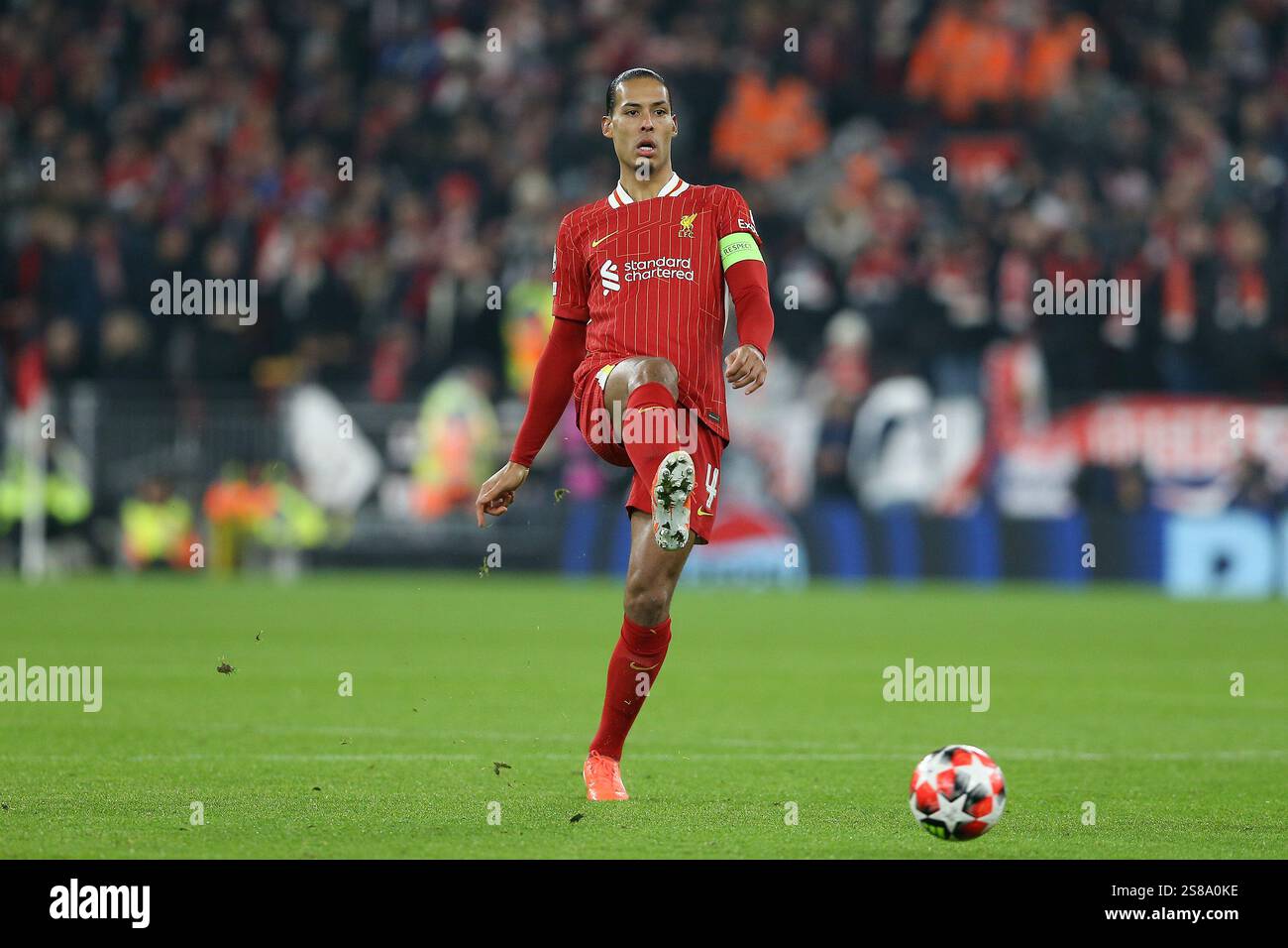 Liverpool, UK. 21st Jan, 2025. Virgil van Dijk of Liverpool in action ...