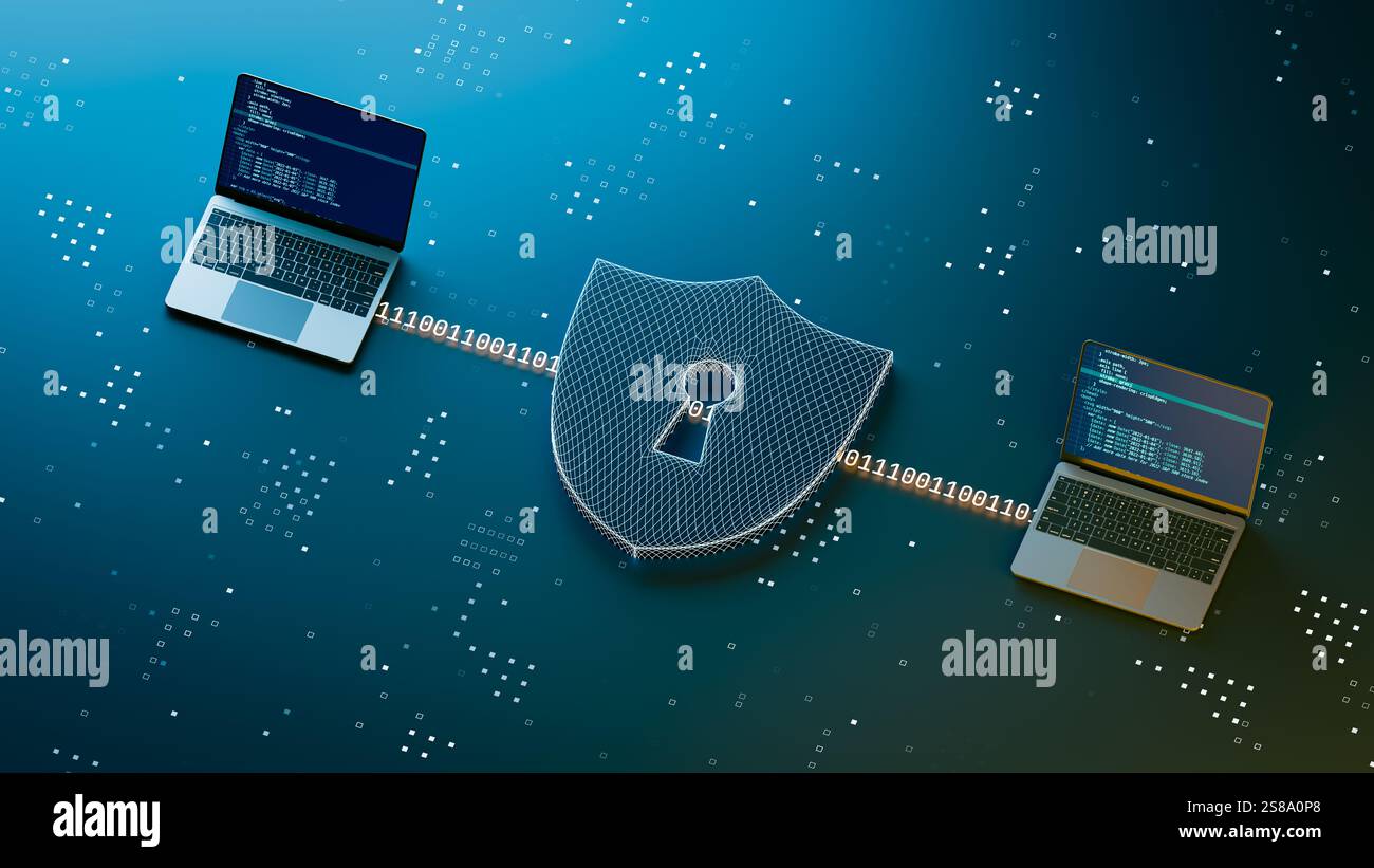 Cyber Security concepts background.3d rendering Stock Photo - Alamy