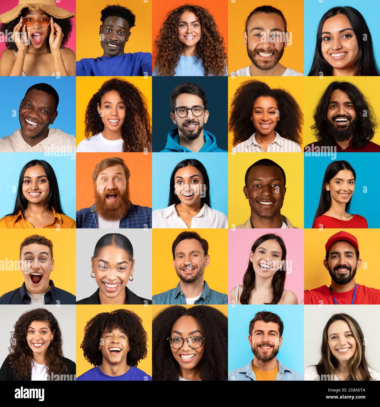 Diverse group of happy people celebrating joy and positivity in ...