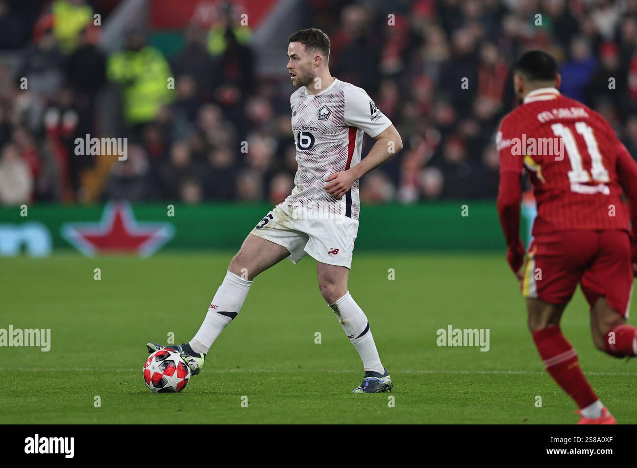 Liverpool, UK. 21st Jan, 2025. Gabriel Gudmundsson of Lille during the ...