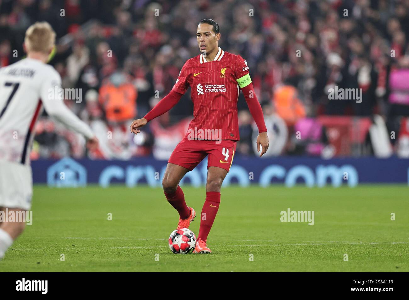 Liverpool, UK. 21st Jan, 2025. Virgil van Dijk of Liverpool during the ...