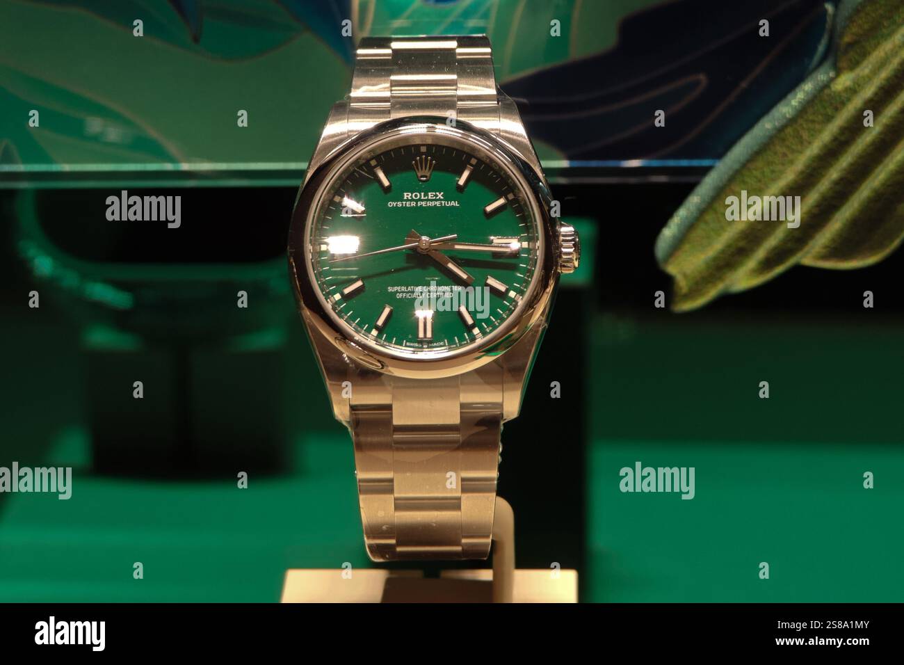 SHANGHAI, CHINA - JANUARY 21, 2025 - A watch is displayed at a Rolex ...
