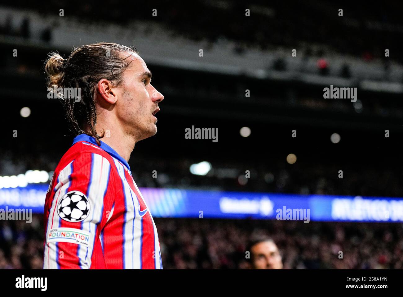 Antoine Griezmann of Atletico de Madrid looks on during the UEFA ...