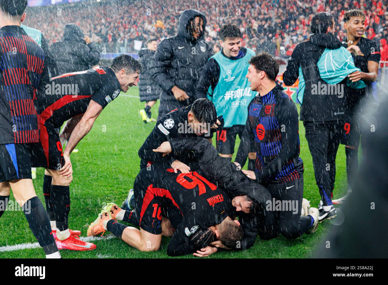 Lisbon, Portugal. 21st Jan 2025. Players of FC Barcelona seen ...