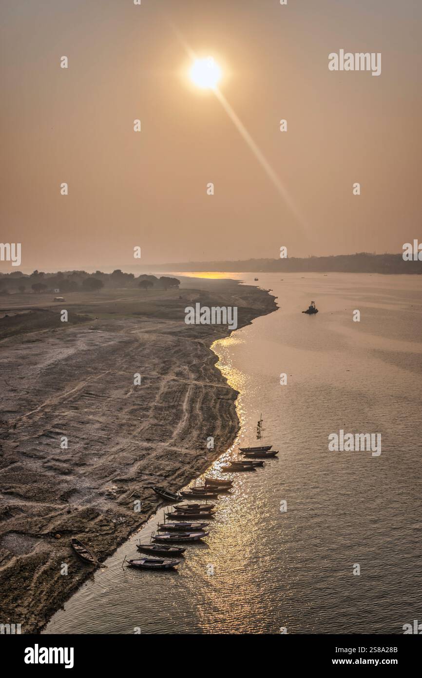 Ganges sunset, Varanasi, India Stock Photo - Alamy