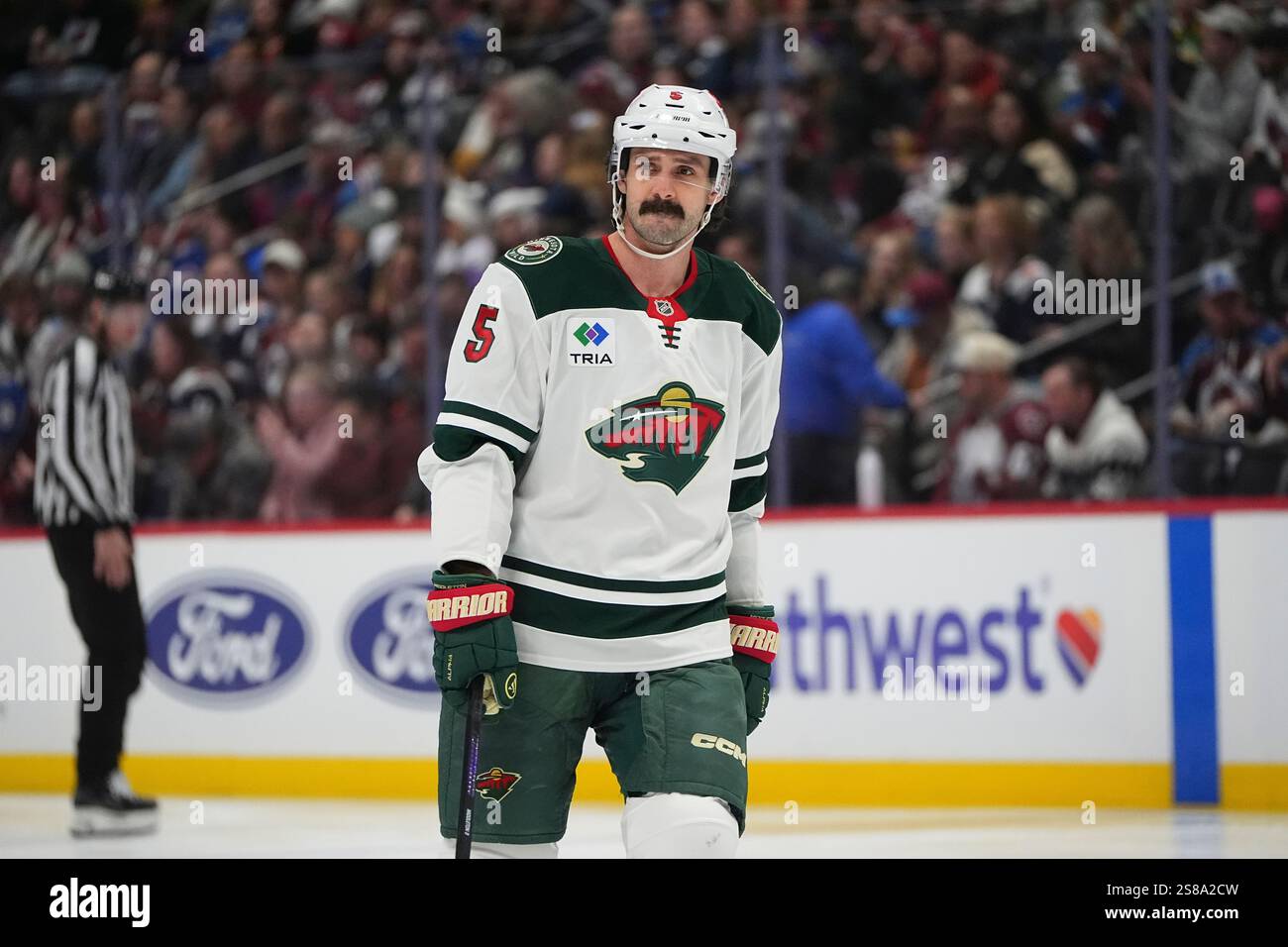Minnesota Wild defenseman Jake Middleton (5) in the first period of an ...