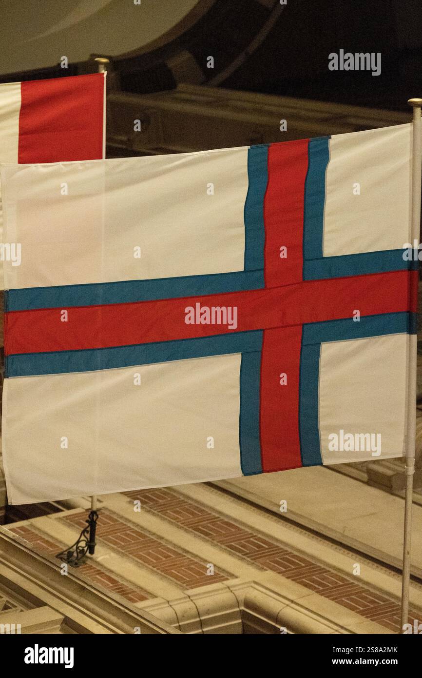 Copenhagen, Denmark. 6th Nov, 2024. TheÂ flag of the Faroe IslandsÂ is ...
