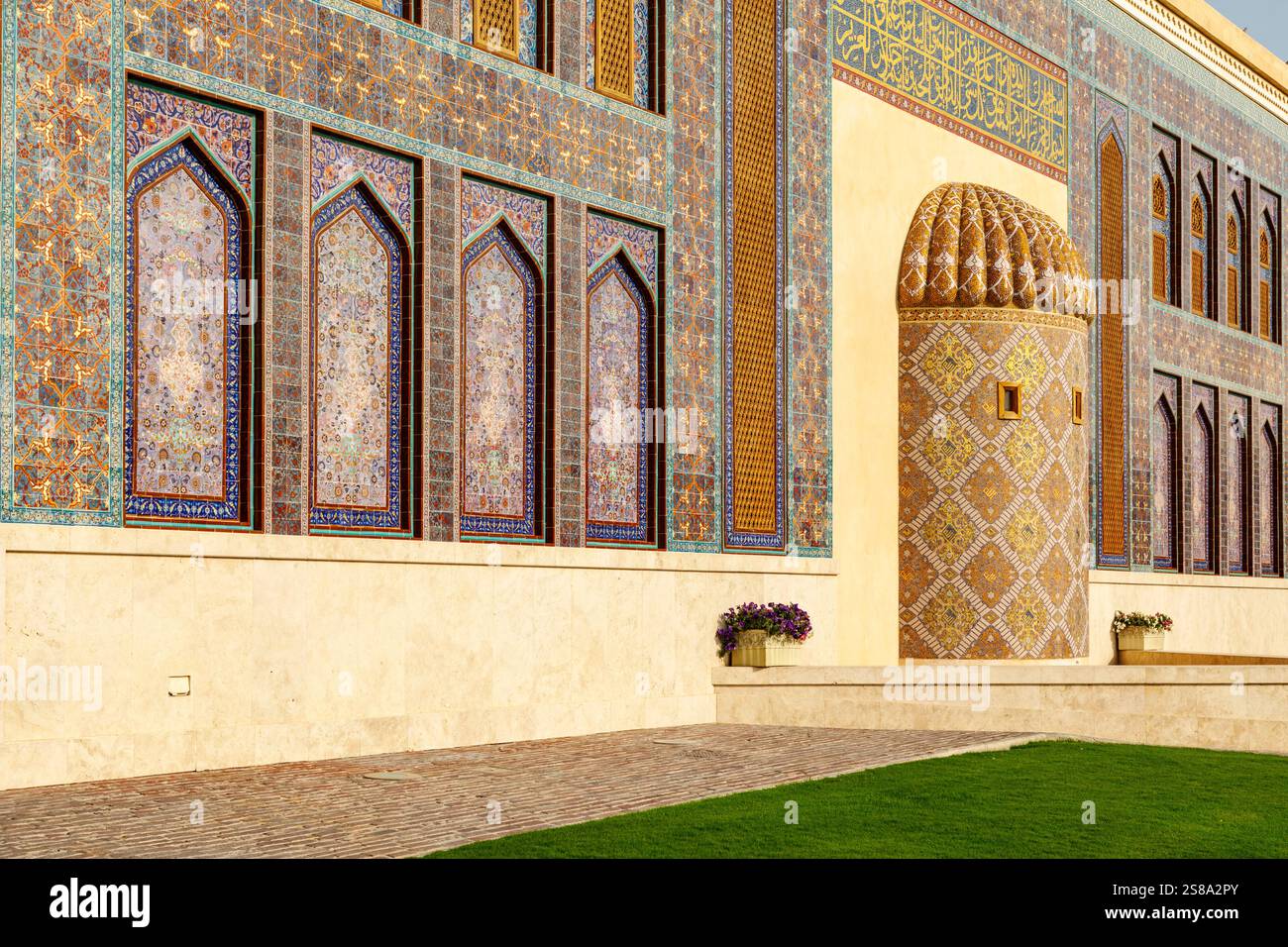 Qatar, Doha. Traditional style Islamic tile work. Katara Cultural ...