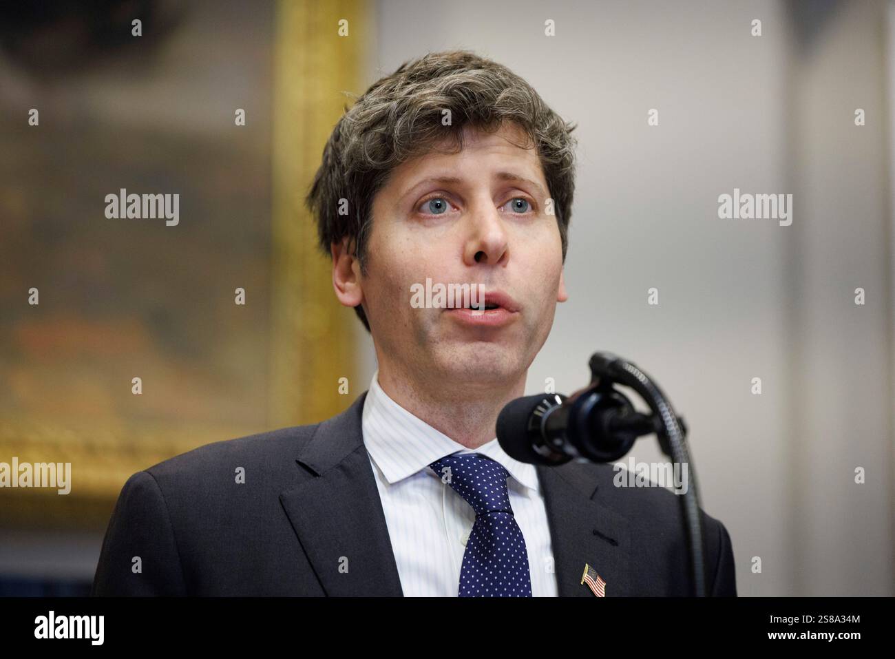 Washington, United States. 21st Jan, 2025. Open AI CEO Sam Altman gives ...
