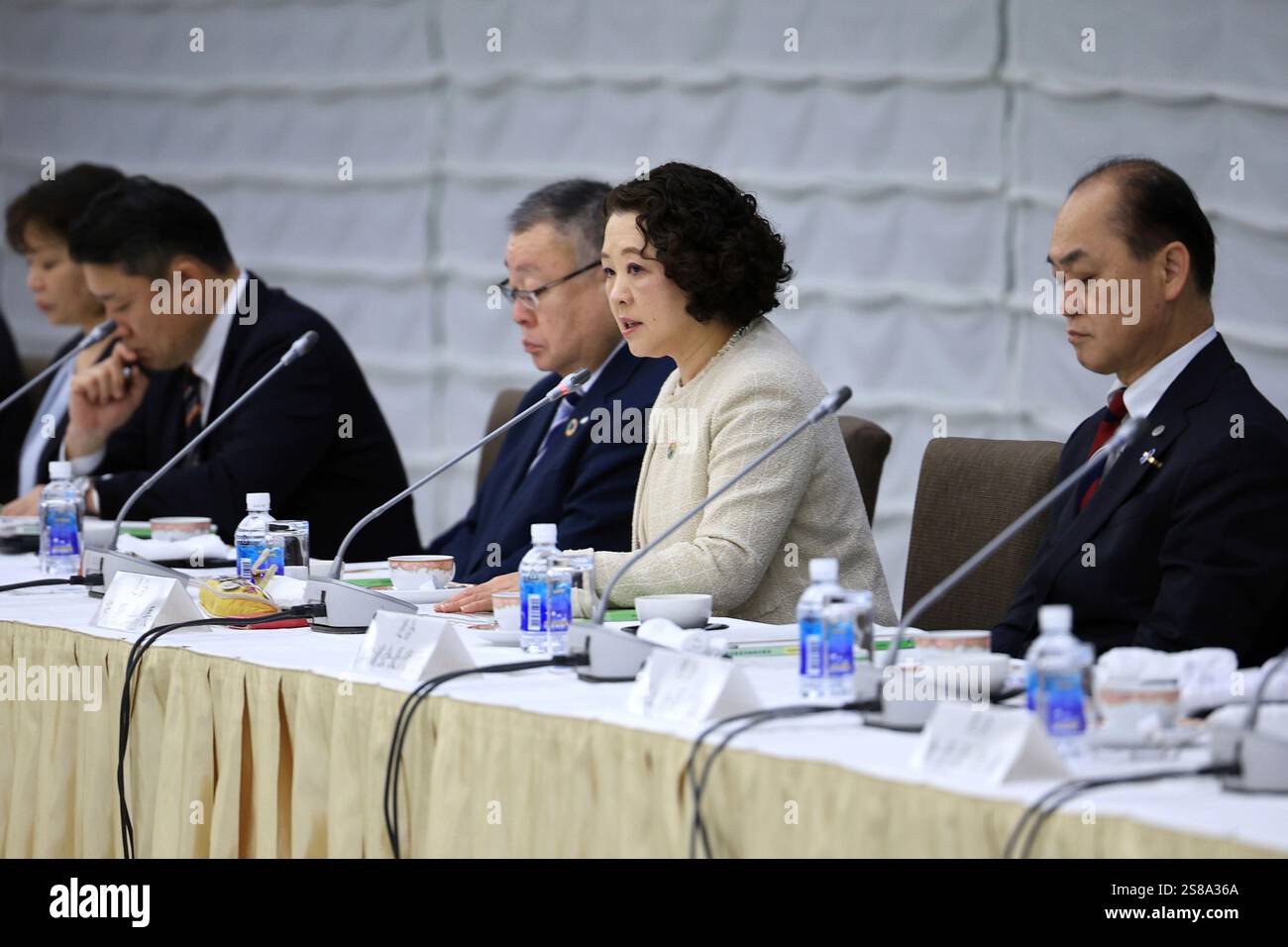 Chairman of the Japanese Federation of Labor Unions, Tomoko Yoshino ...