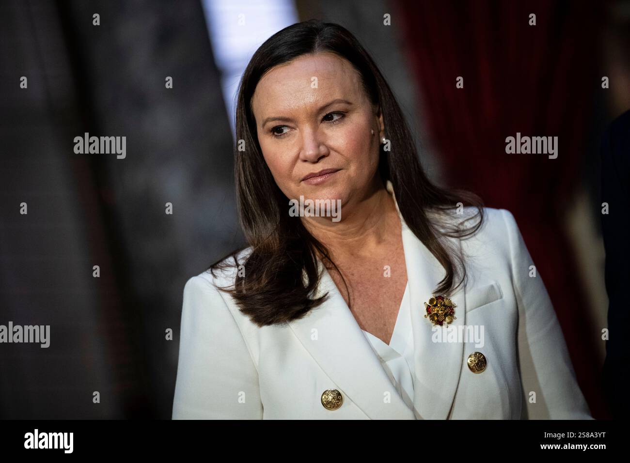 Senator Ashley Moody (R-FL) before a swearing-in reenactment ceremony ...