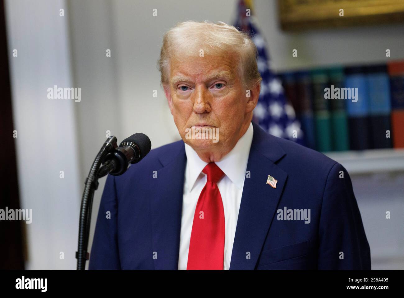 Washington, United States. 21st Jan, 2025. President Donald Trump gives ...