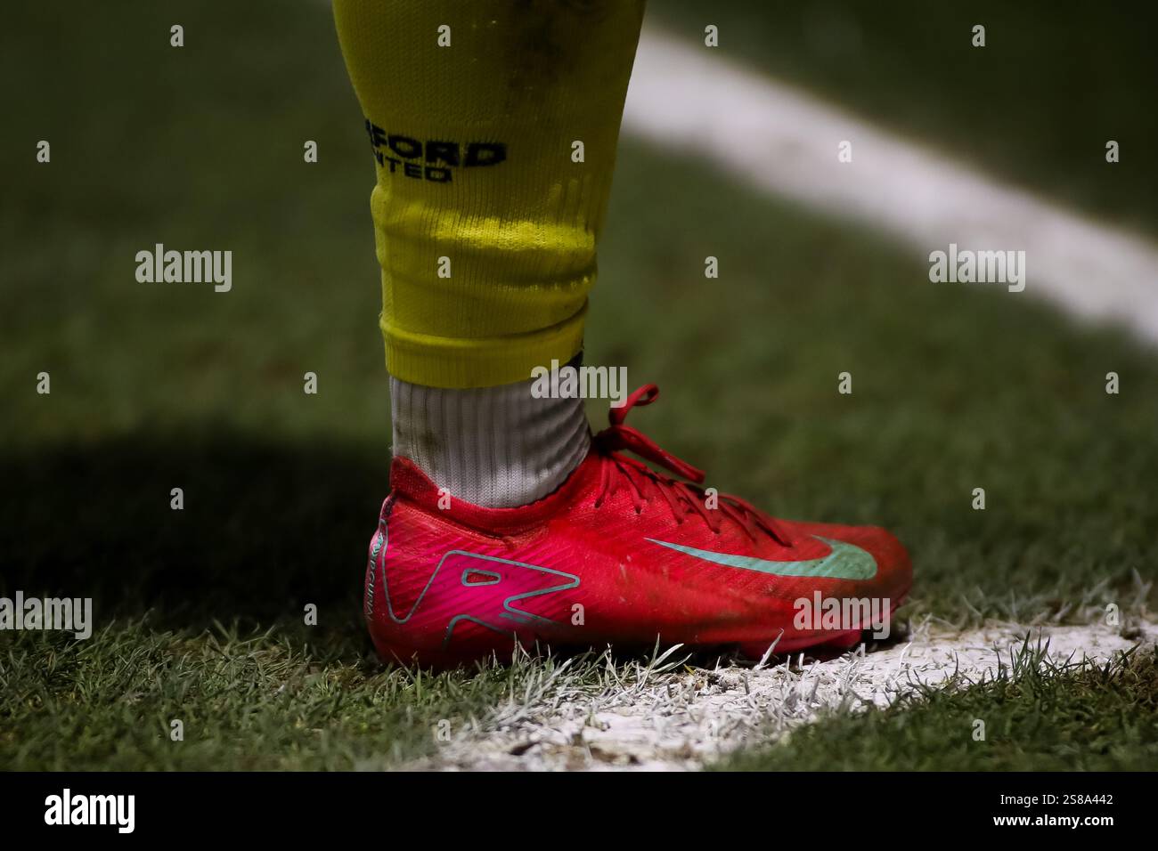 Captain Cameron Brannagan of Oxford United’s right boot during the EFL ...