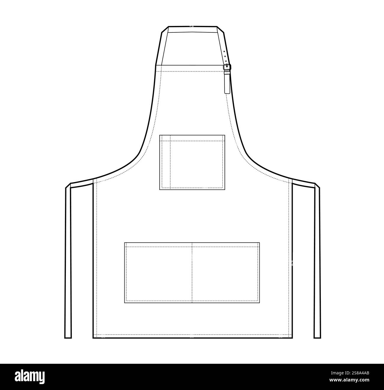Work Aprons technical fashion illustration. Chef uniform for cooking ...