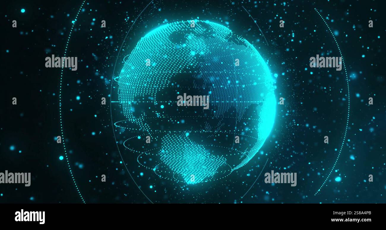 Rotating digital globe data lines hi-res stock photography and images - Alamy