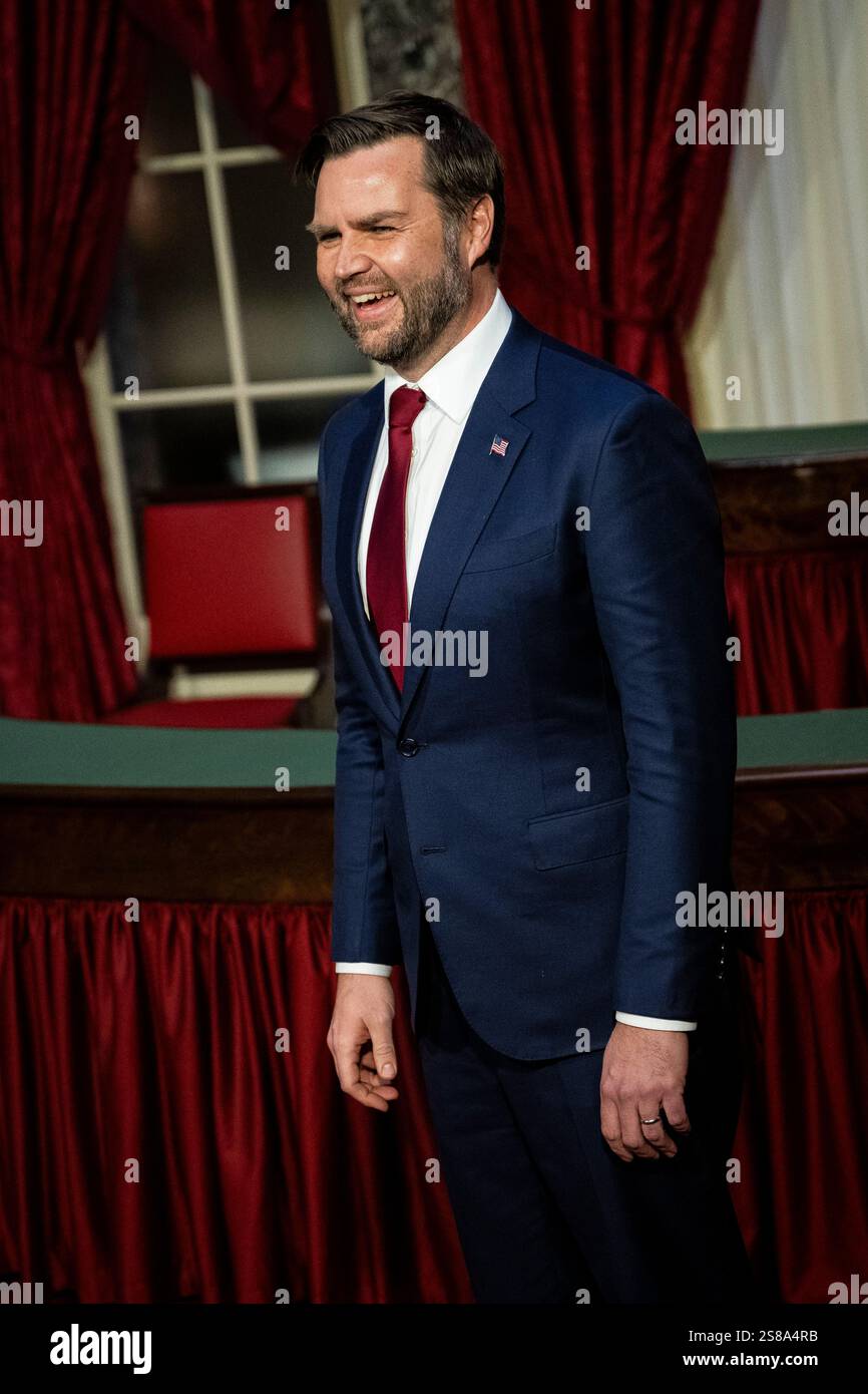 Washington, USA. 21st Jan, 2025. Vice President JD Vance stands alone ...