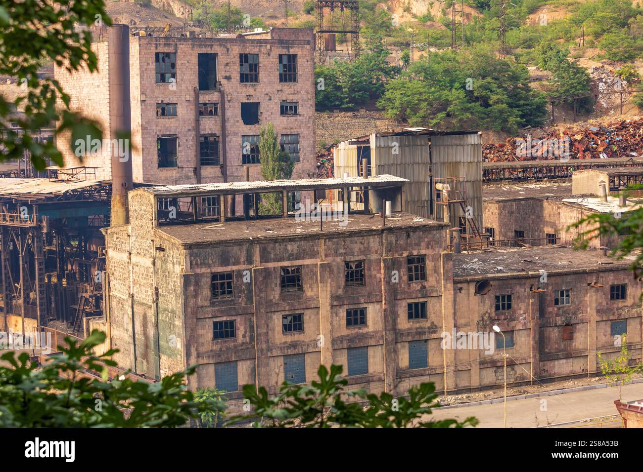 Armenia, Lori Province, Alaverdi. Closed copper smelting plant. Major ...