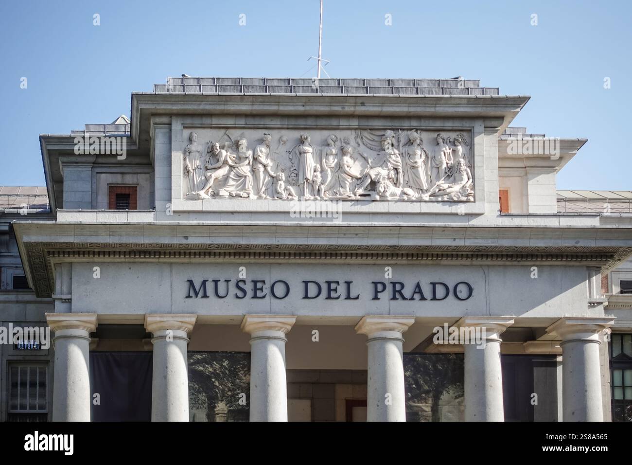 The exterior of the Museo Nacional del Prado in Madrid, Spain ...